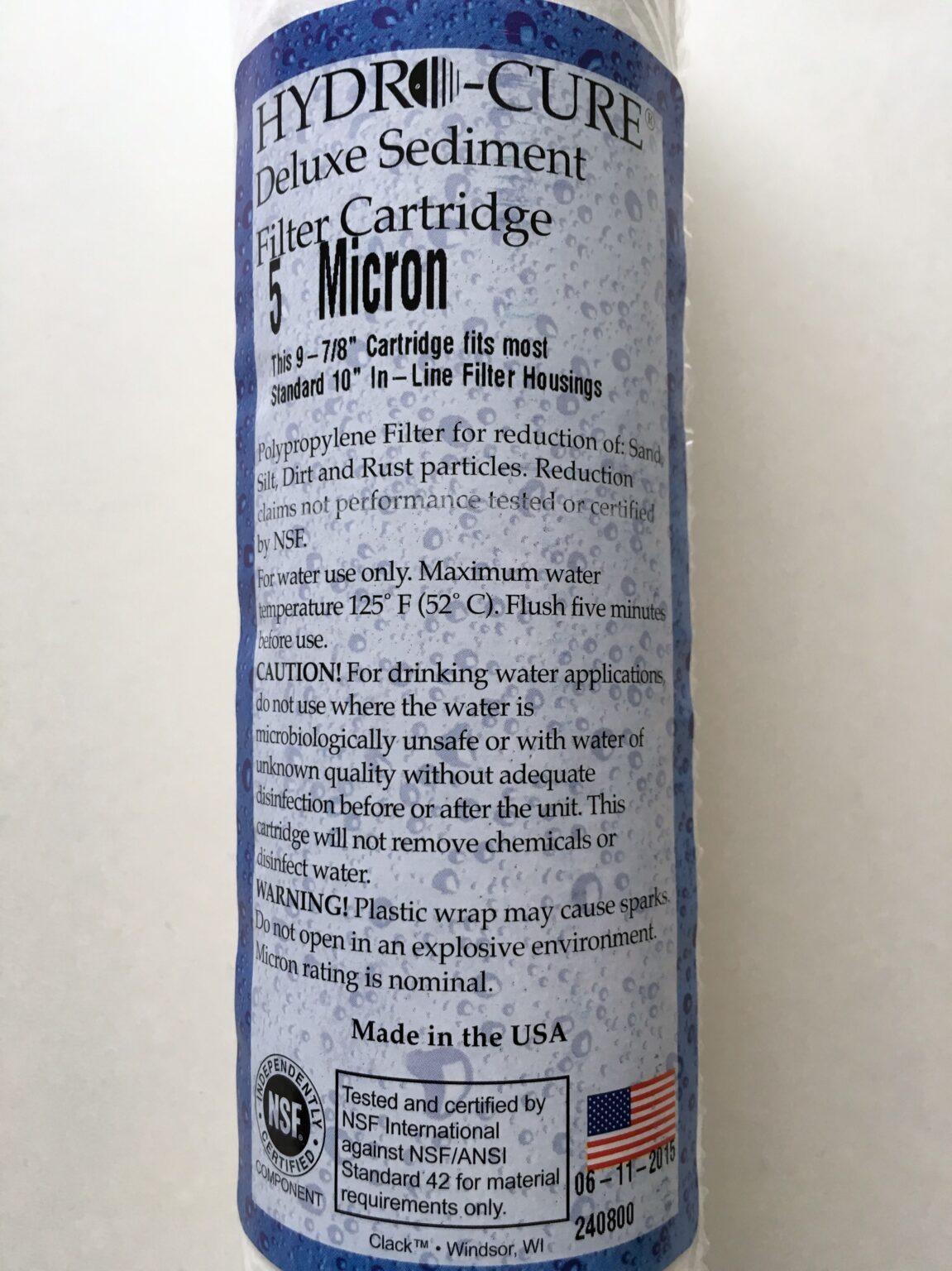 Hydro-Cure Deluxe Sediment Filter 5 Micron 10 inch - 12pk - Discounted ...